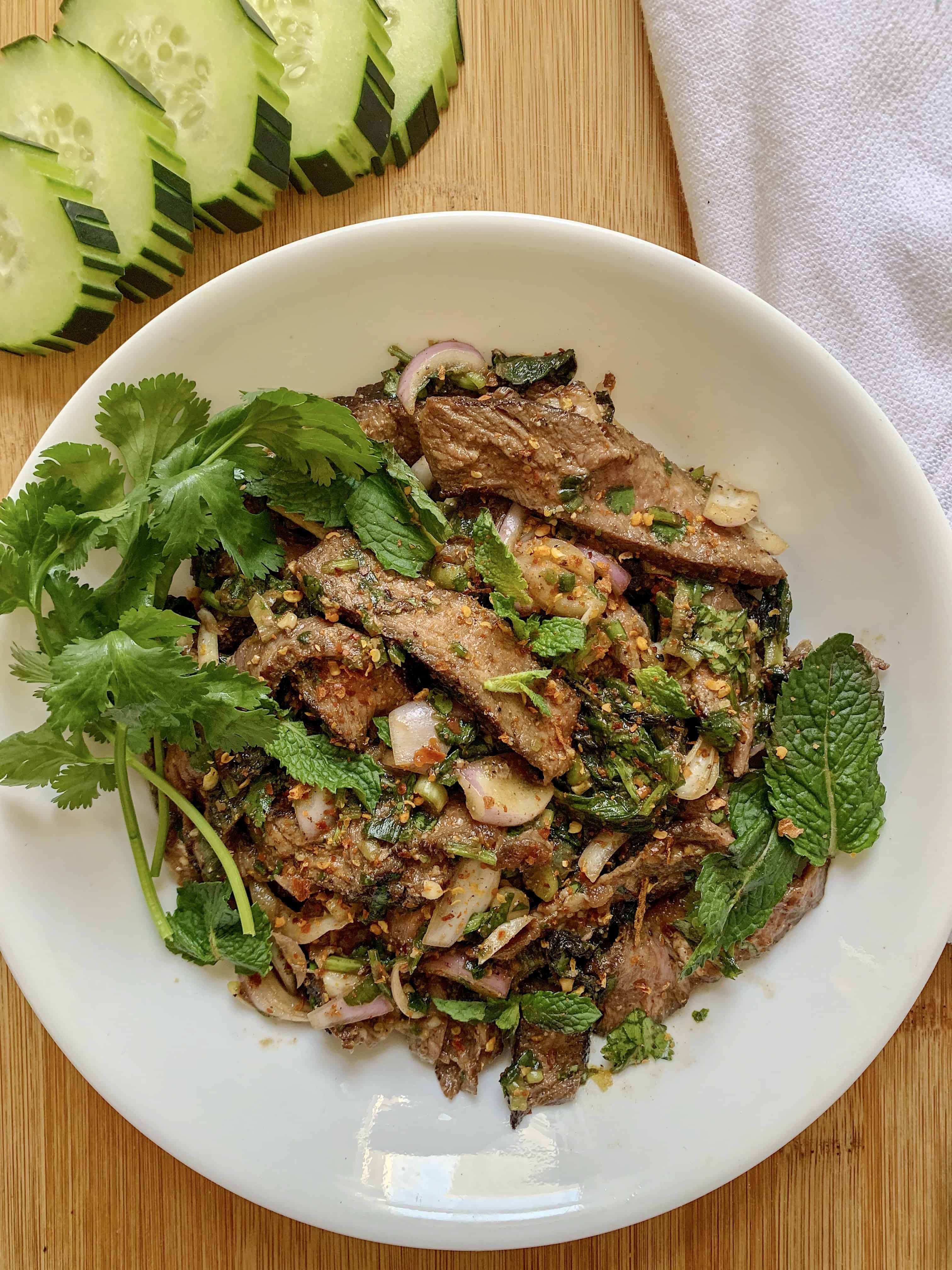Spicy Thai Beef Salad (Whole30, Paleo) - a dash of dolly