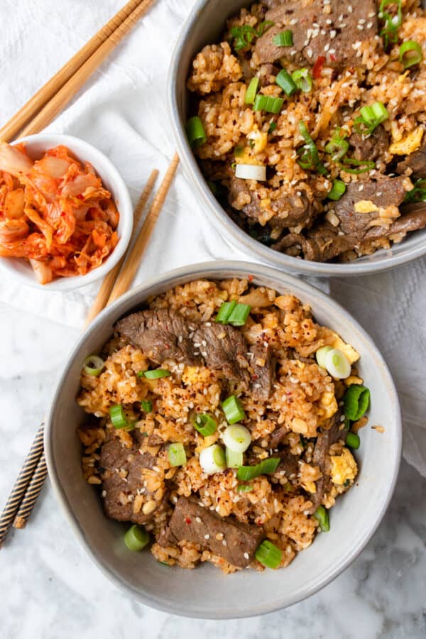 Bulgogi Kimchi Fried Rice (Gluten Free & Paleo Options) - a dash of dolly